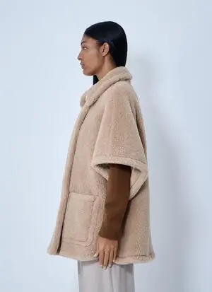 Max Mara Shearling Cape - Cream