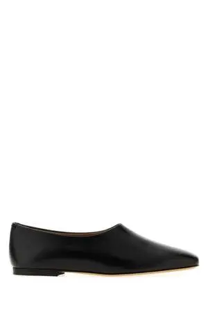 JIL SANDER Leather Ballerinas - Black