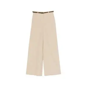 Max Mara Neutrals Trousers Palazzo Pants - Cream