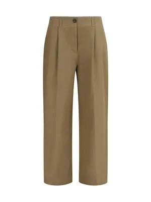 TOTEME Straight-leg Pants In Organic Cotton - Brown