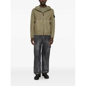 Stone Island Hooded Nylon Panama Jacket - Green