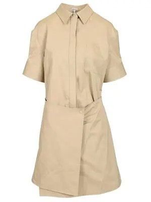 Loewe Cotton And Silk Dress - Cream