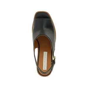 Stella McCartney Slingback Wedge Sandals - Black