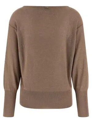 Herno Lamé And Sequin Embellished Sweater - Brown