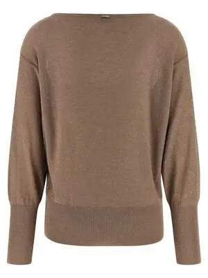 Herno Lamé And Sequin Embellished Sweater - Brown