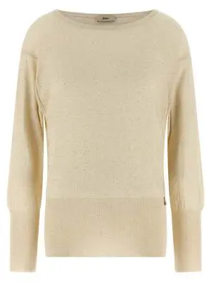 Herno Lamé And Sequin Yarn Sweater - Cream