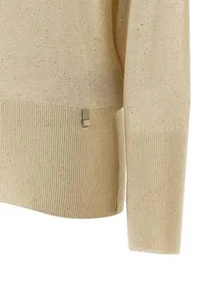Herno Lamé And Sequin Yarn Sweater - Cream