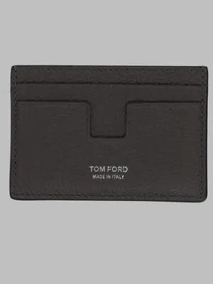 TOM FORD Portacarte Classico In Pelle Fiore - Gray
