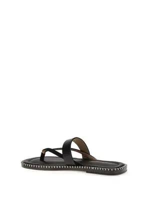 Dries Van Noten Slip-on Leather Sandals With Sequins - Black