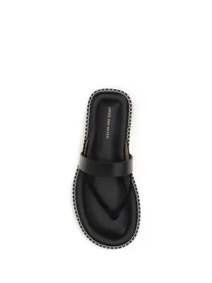 Dries Van Noten Slip-on Leather Sandals With Sequins - Black