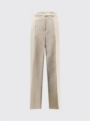Max Mara Linen Straight Trousers - Gray