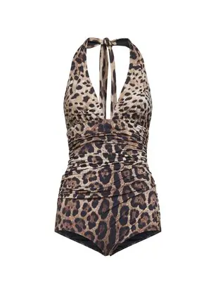 Dolce & Gabbana Leopard Print One-piece Swimsuit - Multicolor