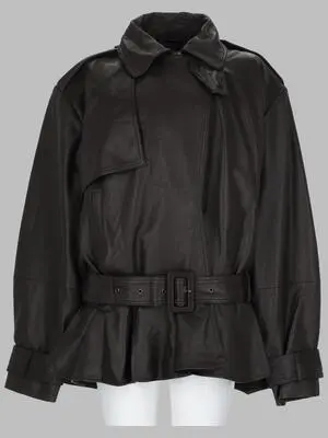 ROTATE BY BIRGER CHRISTENSEN Leather Biker Jacket - Brown