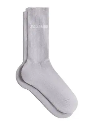 Jacquemus Ribbed Cotton Blend Mid-calf Socks - Gray