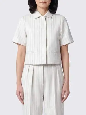 Max Mara Striped Cotton Overshirt - White