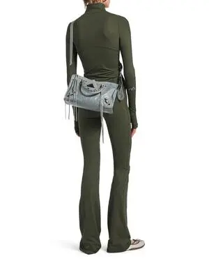 Balenciaga Le City Small Bag In Arena Grey-blue Lambskin With Brass Finishing - Multicolor