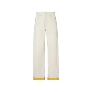 Fendi Neutrals Denim Straight-leg Jeans - Cream