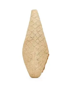 Saint Laurent Icare Raffia Hobo Bag - Cream