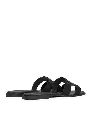 Celine Triomphe Suede Mule - Black