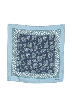 Brioni Printed Silk Pocket Square - Multicolor