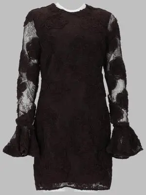 ROTATE BY BIRGER CHRISTENSEN Mini Dress With Floral Details - Brown