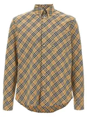Burberry Check Shirt - Cream