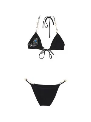 Gucci Hobrsebit Detail Triangle Bikini Set
