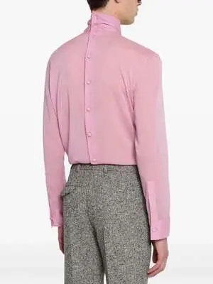 Gucci Silk Stretch Chiffon High Neck Blouse