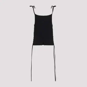Balenciaga Lace-up Tank Top - Black
