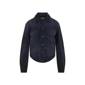 Balenciaga Curved Waistband Jacket - Blue