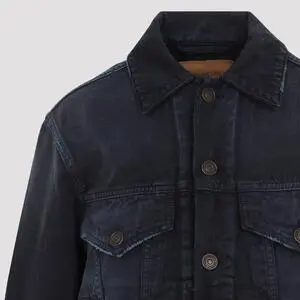 Balenciaga Curved Waistband Jacket - Blue