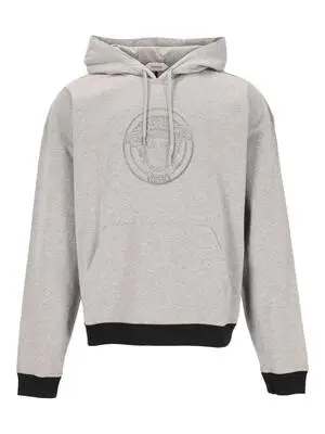 Versace Cotton Jersey Hoodie With Medusa Logo Print - Gray