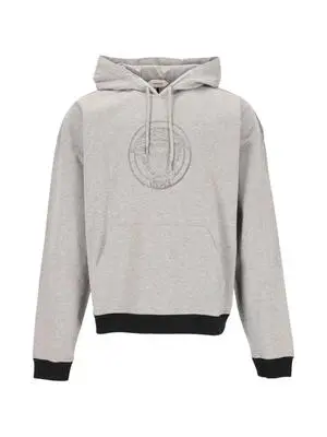 Versace Cotton Jersey Hoodie With Medusa Logo Print - Gray