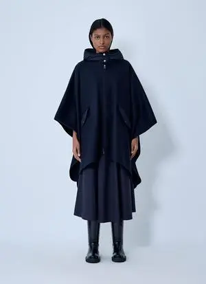 Moncler Hooded Cape - Black