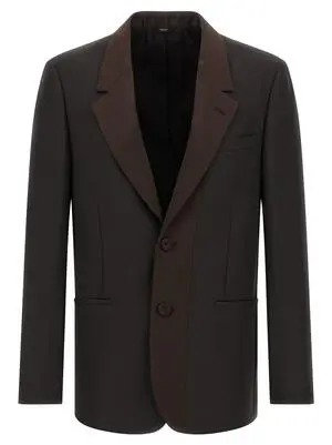 Fendi Crepe Wool Blazer - Brown