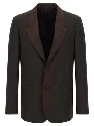 Fendi Crepe Wool Blazer - Brown