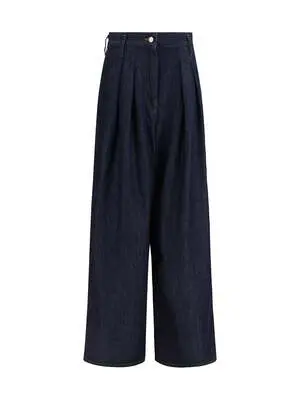 Dries Van Noten Pleated Wide-leg Jeans - Blue