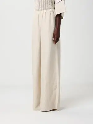 Max Mara Linen And Silk Palazzo Trousers - Cream