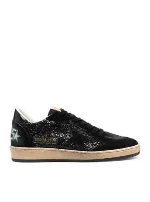 GOLDEN GOOSE Ball-star Suede And Glitter Sneakers - Black