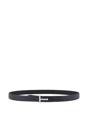 TOM FORD T-buckle Grained Leather Belt - Blue
