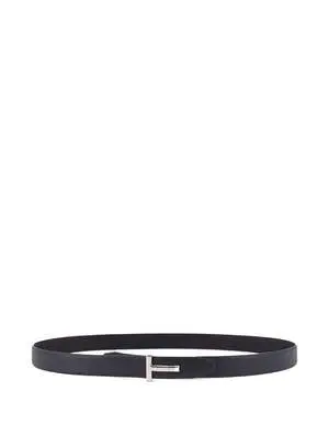 TOM FORD T-buckle Grained Leather Belt - Blue