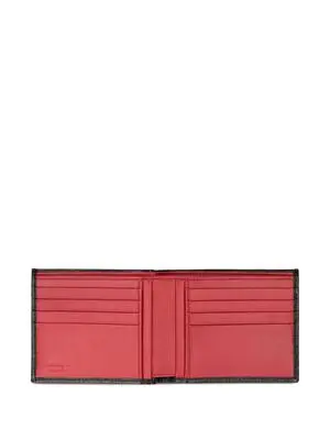 FERRAGAMO Hammered Leather Metal Gancini Bi-fold Wallet