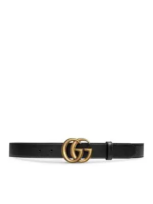 Gucci Gg Marmont Thin Belt - Black