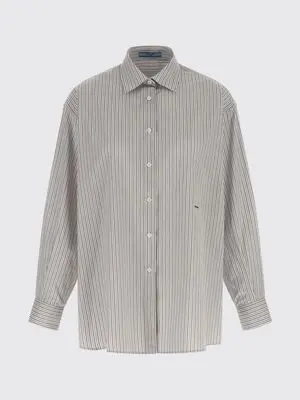 Prada Striped Cotton Poplin Shirt - Gray