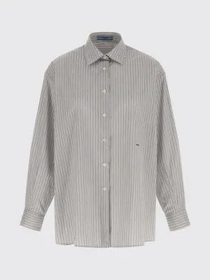 Prada Striped Cotton Poplin Shirt - Gray
