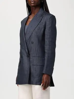 Max Mara Double-breasted Denim Blazer - Gray