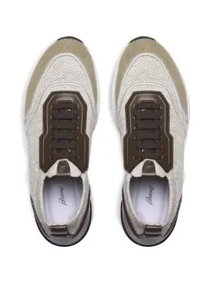 Brioni Cotton And Linen Blend Sneakers