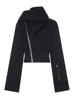 Rick Owens Bomber Scarf Flight In Wool - Black