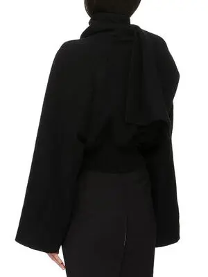Rick Owens Bomber Scarf Flight In Wool - Black