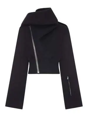 Rick Owens Bomber Scarf Flight Jacket - Black